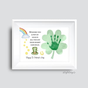Happy St Patrick's Day, Poem, Clover Handprint Art Craft for Kids Baby ...