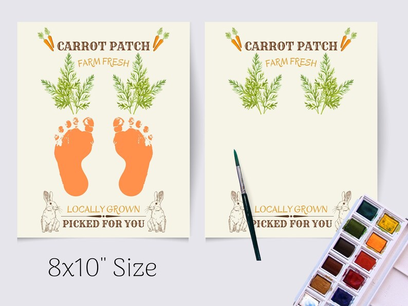 Farm Sign Carrot Patch Easter Footprint Feet Art Craft Kids - Etsy