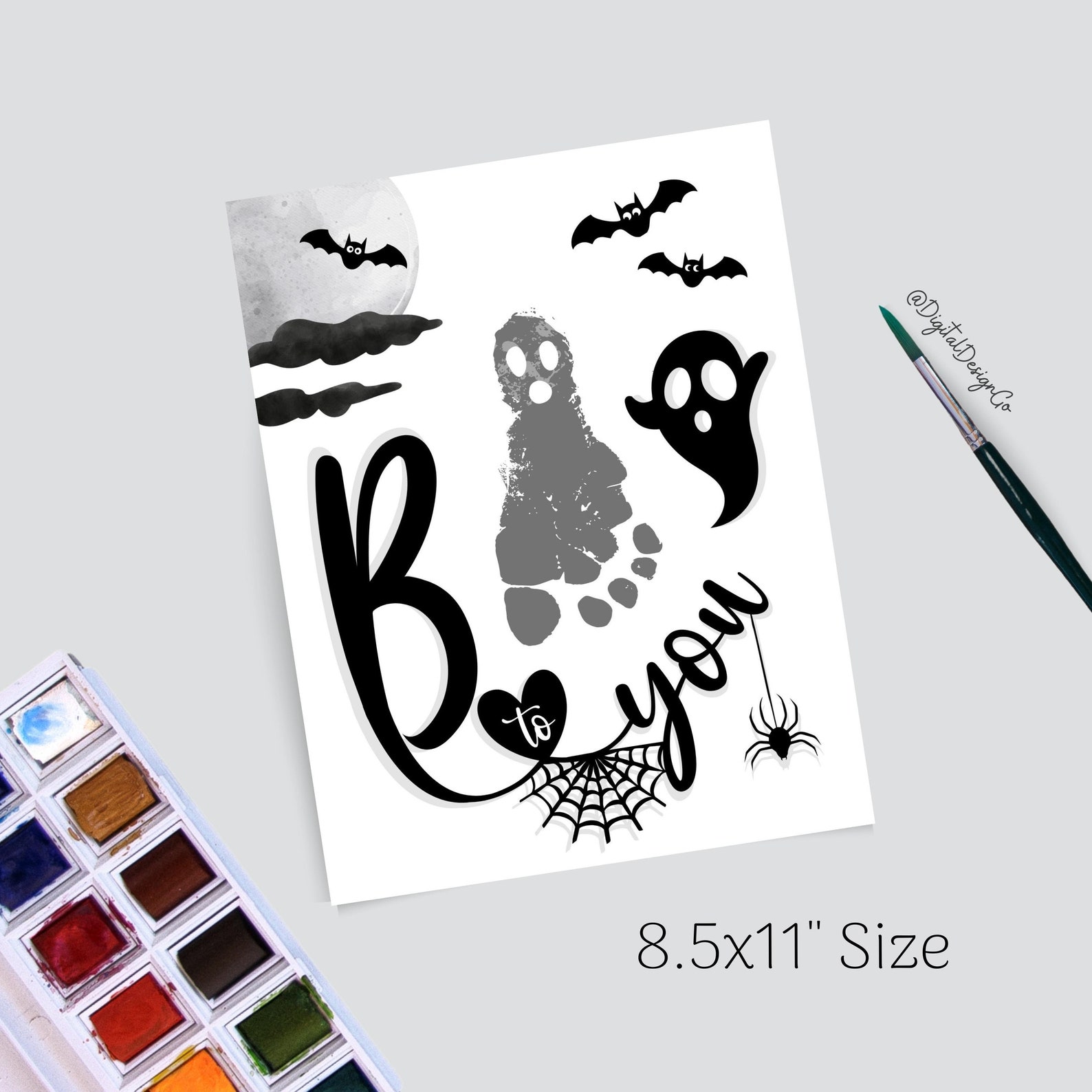 Halloween Footprint Art Craft, Boo to You, Halloween Craft, Ghost ...
