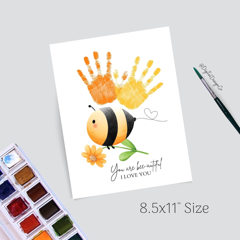 Mother's Day Handprint Art Craft, You Are Bee-autiful - I Love You ...