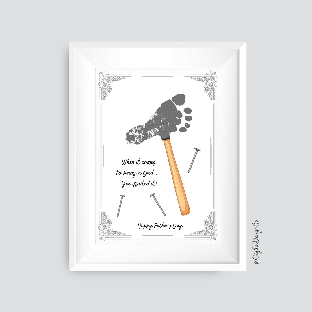 Father's Day Footprint Craft, You Nailed It, Hammer Footprint Craft for ...