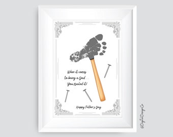 Father's Day Footprint Craft, You Nailed It, Hammer Footprint Craft for ...