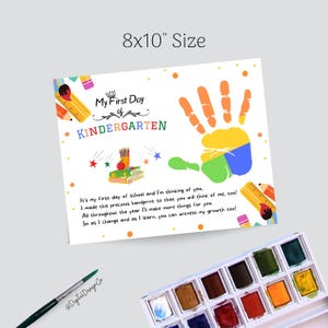 My First Day of Kindergarten Handprint Art, Back to School Poem, DIY ...