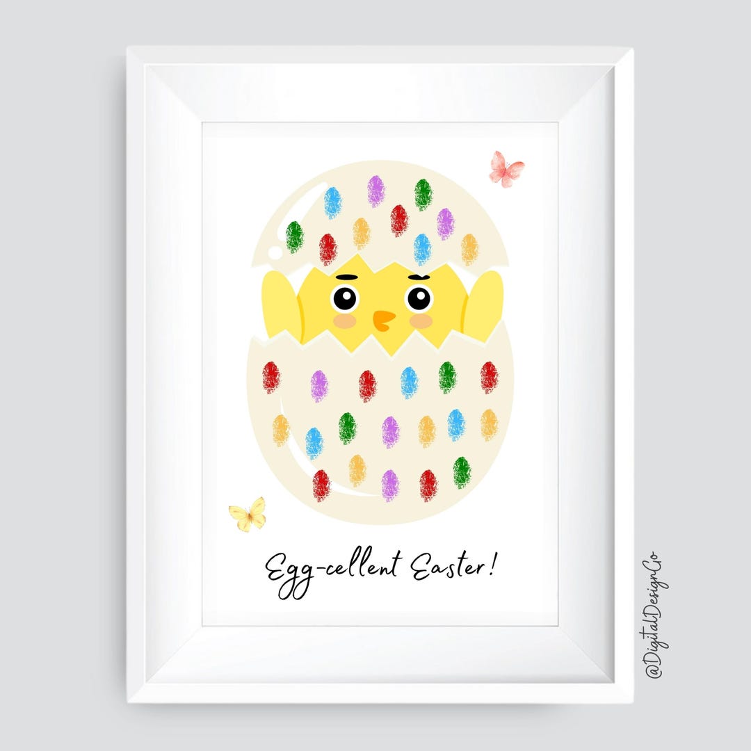 Egg-cellent Easter, Easter Egg Chick Fingerprint Art Craft, Kids Baby ...