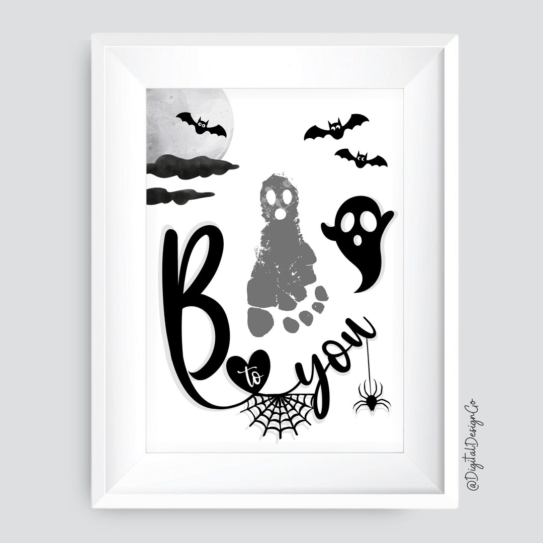 Halloween Footprint Art Craft, Boo to You, Halloween Craft, Ghost ...