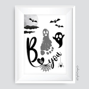 Halloween Footprint Art Craft, Boo to You, Halloween Craft, Ghost ...