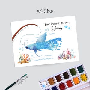 I'm Hooked on You Daddy, Father's Day Footprint Art, Blue Fish ...