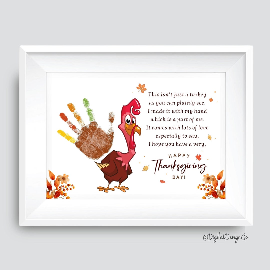 Happy Thanksgiving Day Handprint Craft, Poem, Turkey Handprint Craft ...