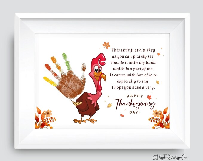 Happy Thanksgiving Day Handprint Craft, Poem, Turkey Handprint Craft ...