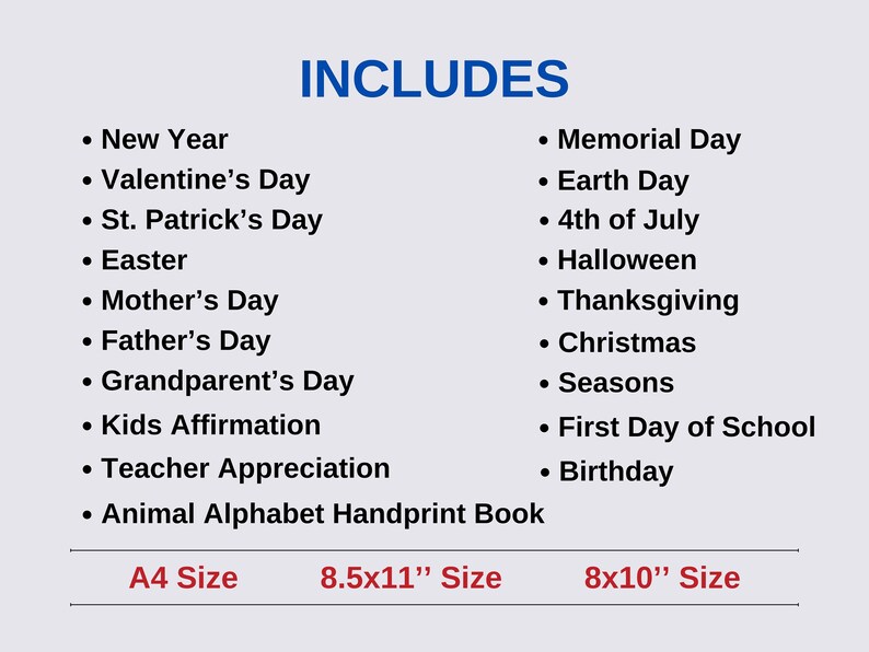 Yearly Mega Bundle, Handprint Footprint Art Craft, Full Year of Seasons ...