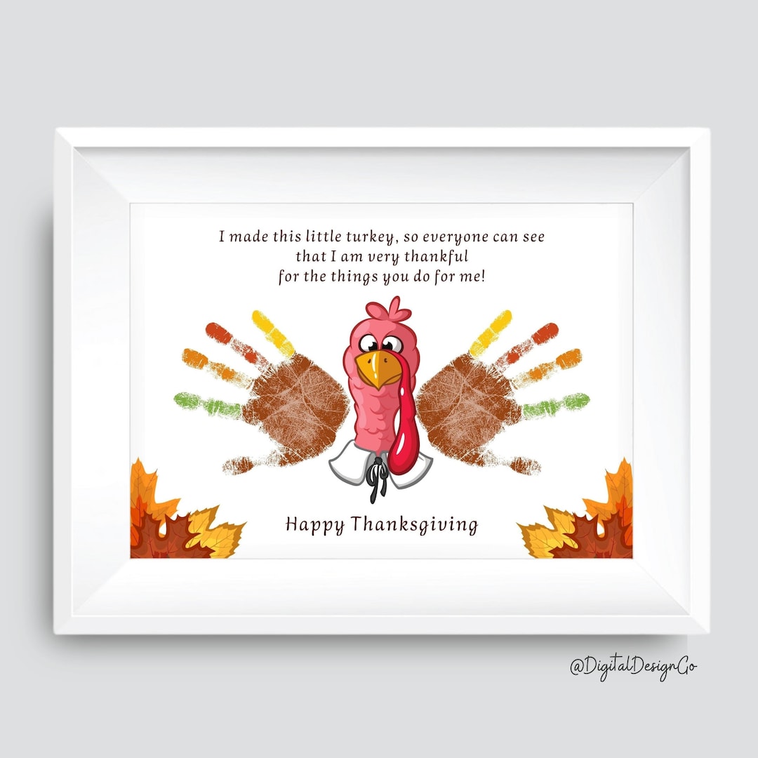 Thanksgiving Handprint Art Craft, Turkey Poem, Turkey Handprint Art ...