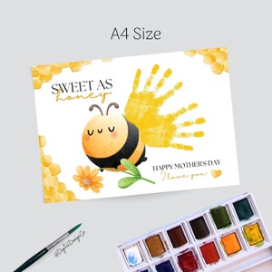 Mother's Day Handprint Art Craft, Sweet as Honey, Mother's Day Bee ...