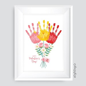 Valentines Day Handprint Art, Love Card, Handprint Memory Keepsake, DIY ...