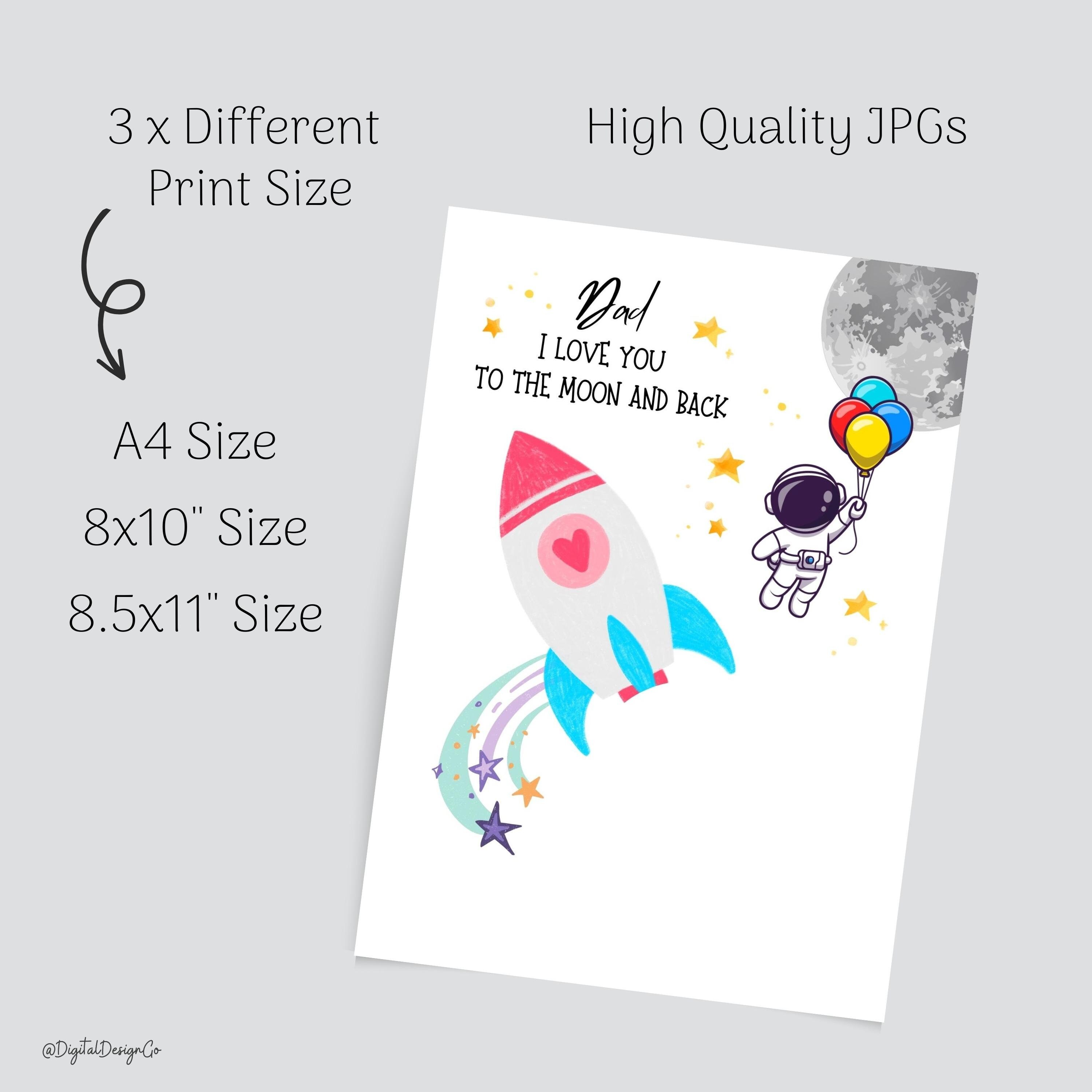 Dad I Love You to the Moon and Back Handprint Craft, Rocket Handprint ...