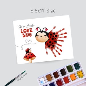 Your Little Love Bug Handprint Art, Valentines Day, Birthday, Kids Baby ...