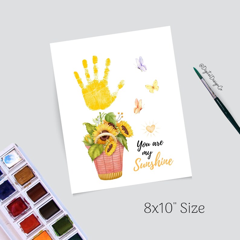 You Are My Sunshine Handprint Craft, Sunflower Handprint Craft for Kids ...
