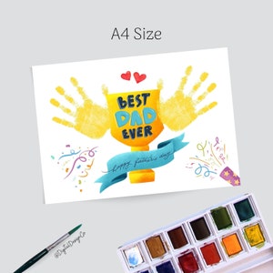 Fathers Day Handprint Craft, Best Dad Ever Cup, Happy Fathers Day, Kids ...