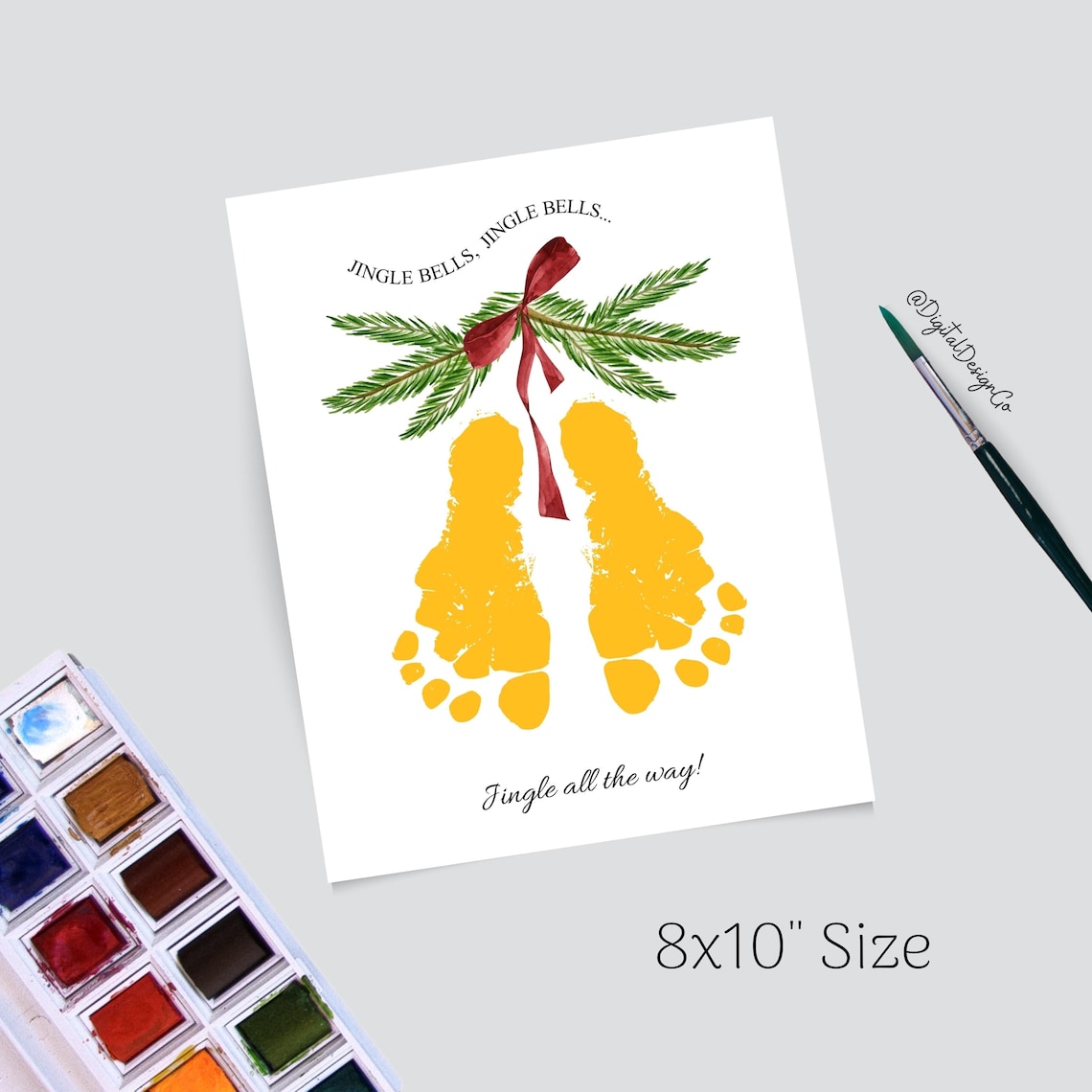 Christmas Craft, Jingle Bells Footprint Art, Kids Baby Toddler, DIY ...