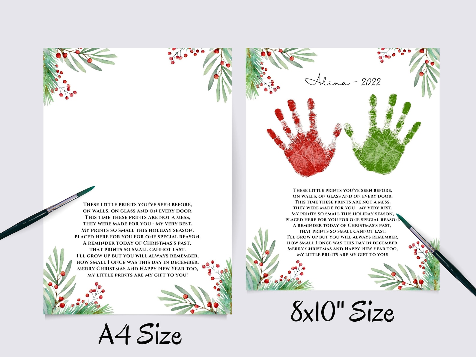 Christmas Handprint Footprint Art Craft Bundle, Christmas Handprint Art ...