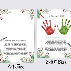 Christmas Handprint Footprint Art Craft Bundle, Christmas Handprint Art ...