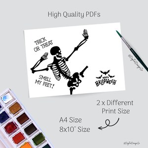 Halloween Footprint Art, Skeleton, Trick or Treat Smell My Feet ...