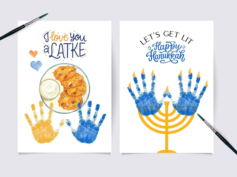 Hanukkah Handprint Footprint Fingerprint Art Craft Hanukkah - Etsy