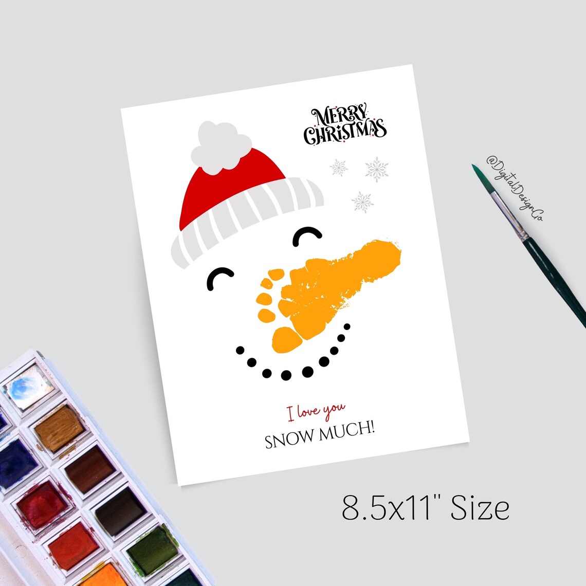 Snowman Footprint Craft, I Love You Snow Much, Kids Baby Toddler, DIY ...