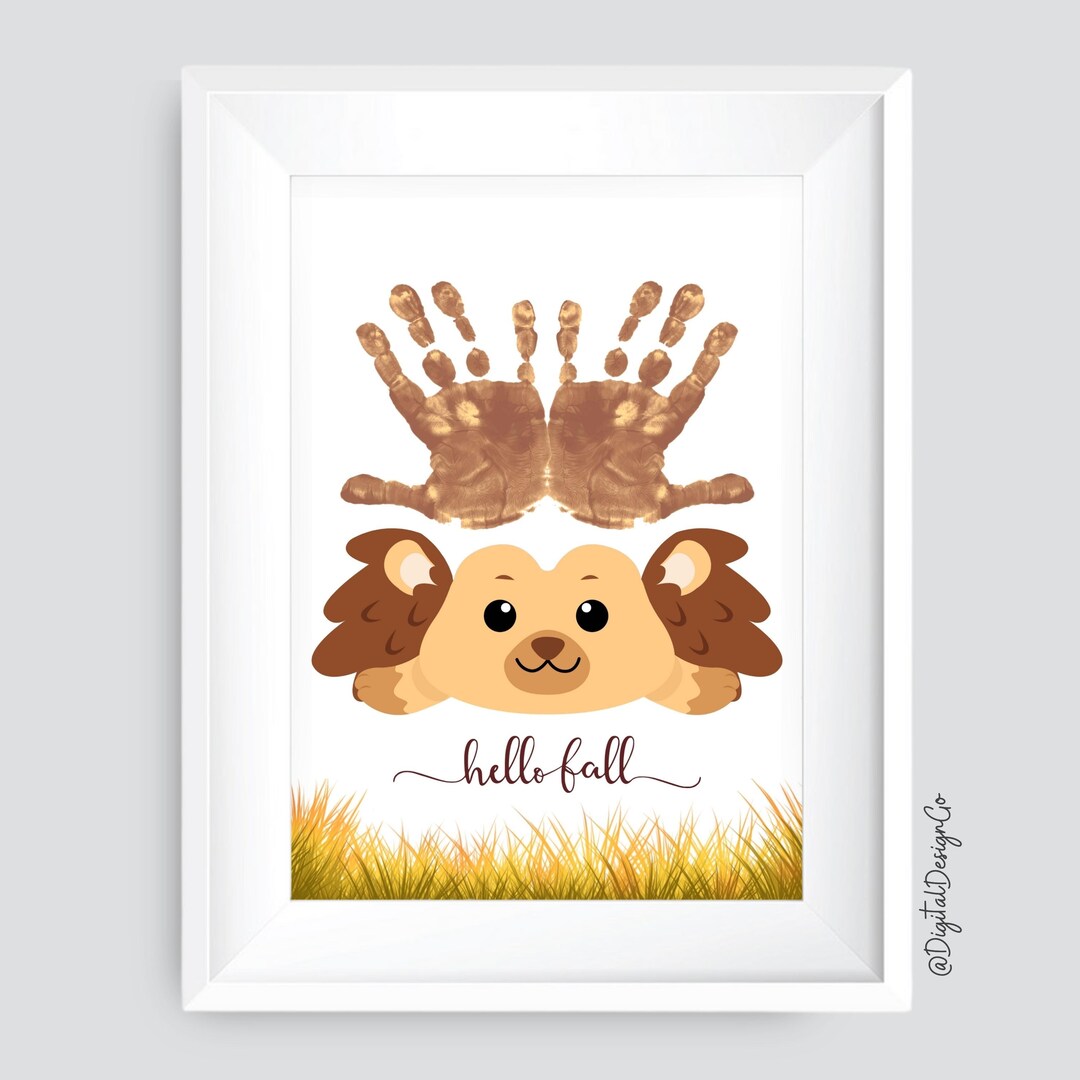 Hedgehog Handprint Art Craft / Handprint Keepsake / Hello Fall / Kids ...