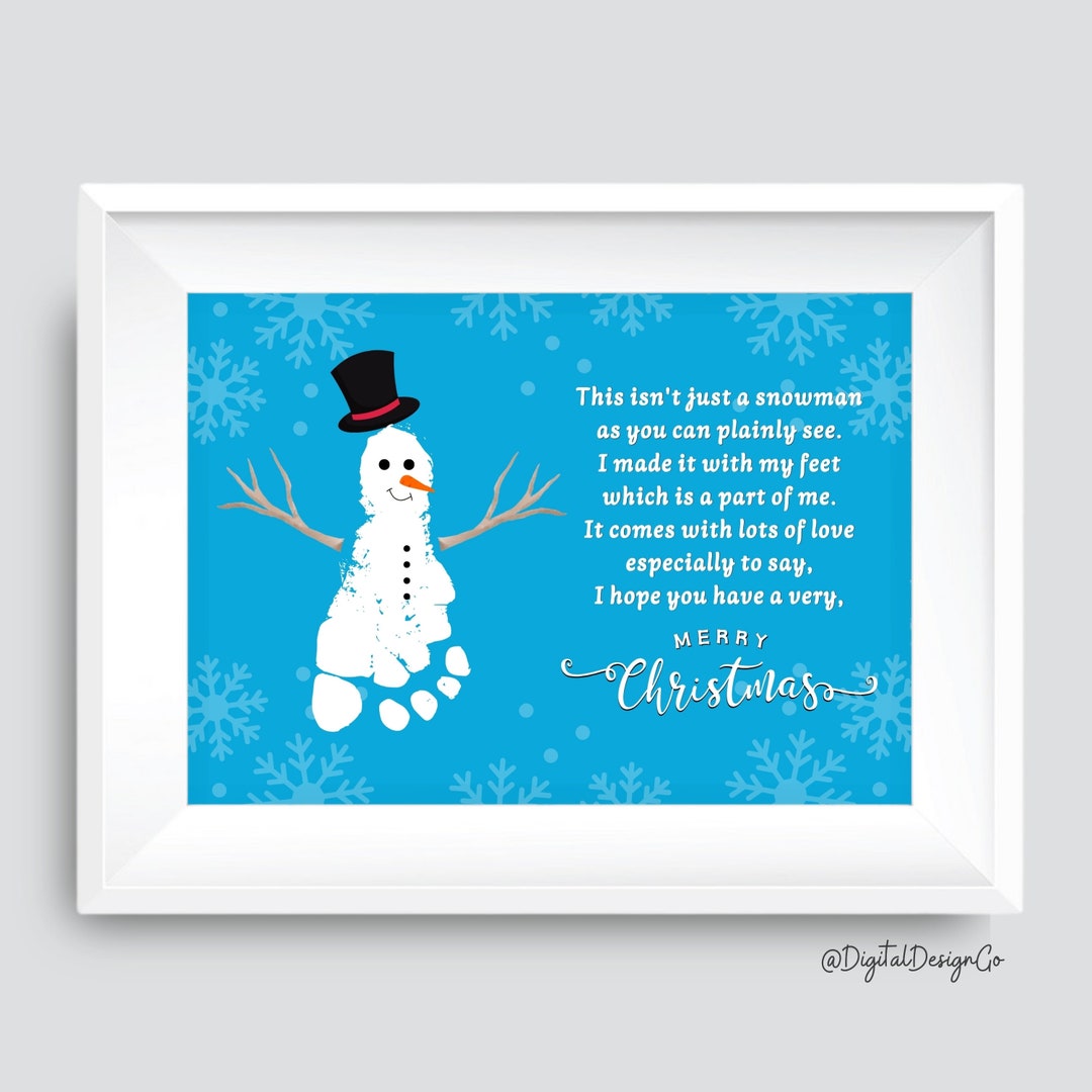 Snowman Footprint Art, Poem, Snowman Footprint Art Craft for Baby ...