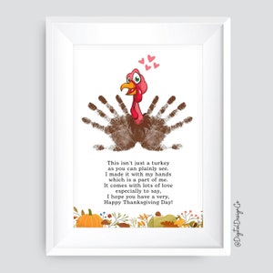 Turkey Handprint Art, Turkey Poem, Thanksgiving Handprint Art Craft ...