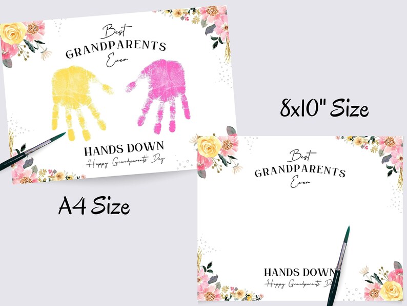 Grandparents Handprint Art Craft, Grandparents Day, Kids Baby Toddler ...
