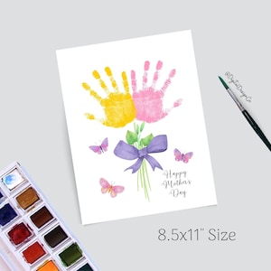 Flower Handprint Art Craft, Mother's Day Flower Handprint Craft for ...