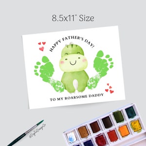 Dinosaur Footprint Craft, Roarsome Daddy, Father's Day Dino Footprint ...