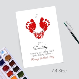 Father's Day Footprint Art Craft, Father's Day Footprint Poem, I Love ...