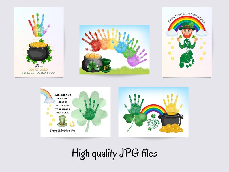 St Patricks Day Handprint Footprint Art Craft Bundle Daddy - Etsy