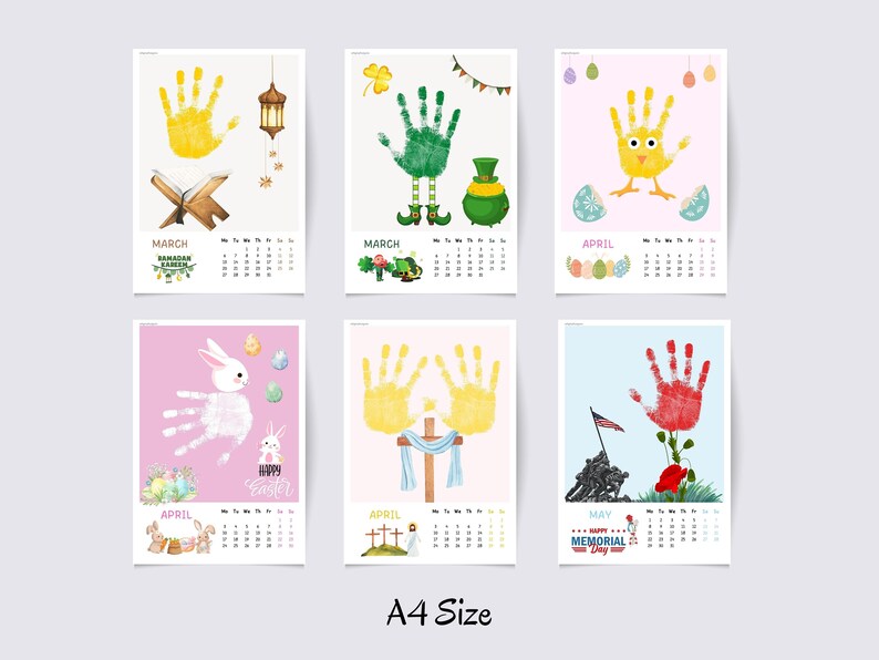 2023 Mega Handprint Calendar Handprint Art Craft DIY Gift - Etsy