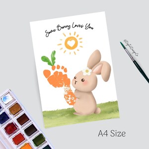 Some Bunny Loves You, Easter Footprint Craft, Carrot Footprint Feet Art ...