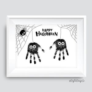 Halloween Handprint Art, Spider Handprint Craft, Happy Halloween, Kids ...