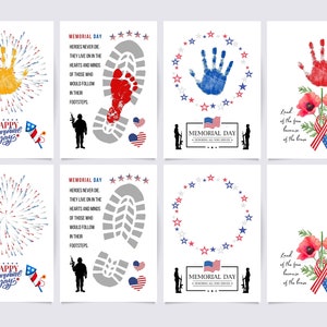 Memorial Day Handprint Footprint Art Craft for Kids Baby Toddler ...