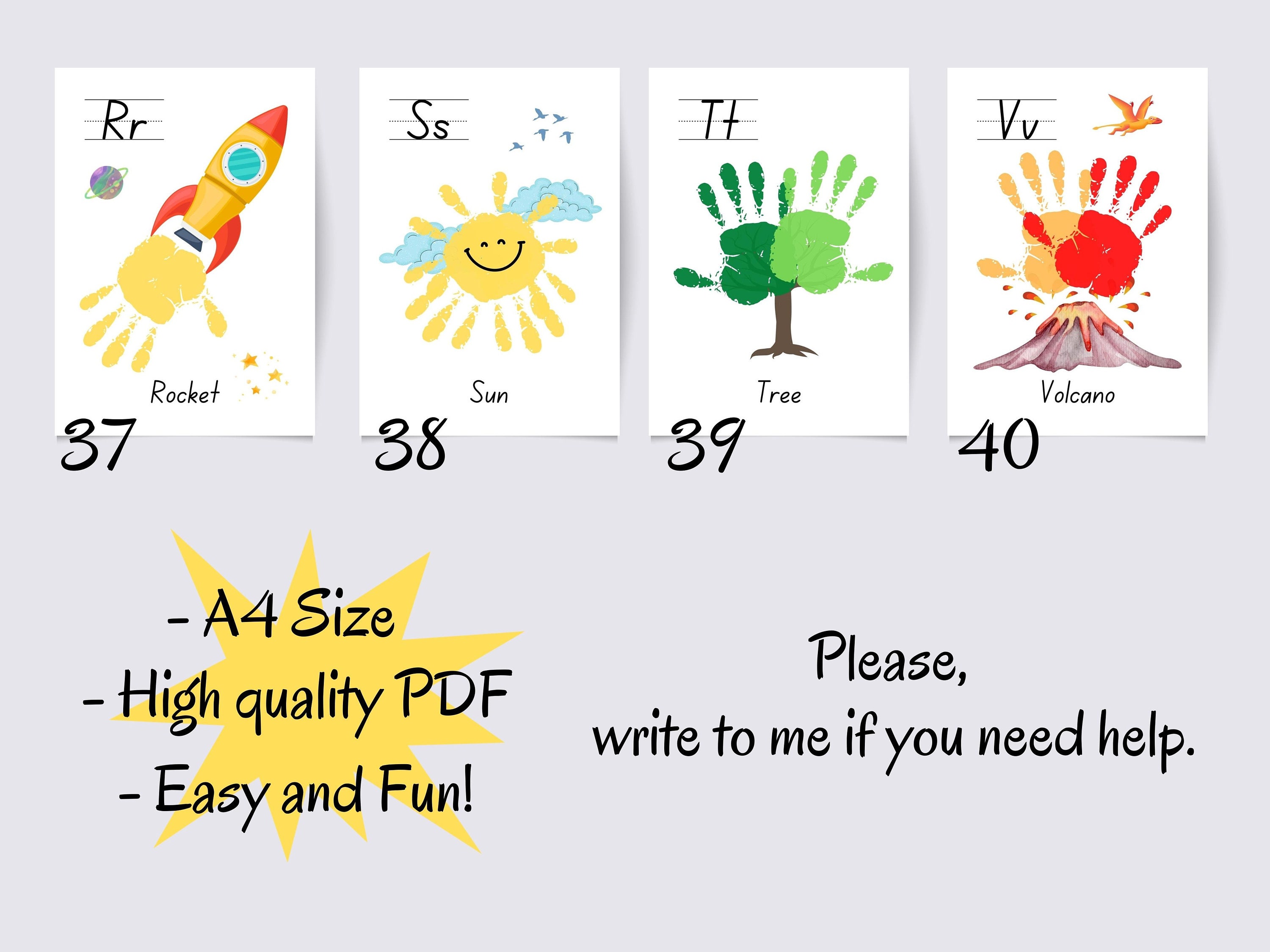 Alphabet Handprint Art My Handprint Alphabet Book Baby - Etsy UK