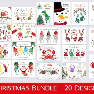 Christmas Handprint Footprint Art Craft, Christmas Bundle, Kids Baby ...