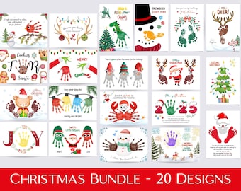 Christmas Handprint Footprint Art Craft, Christmas Bundle, Kids Baby ...