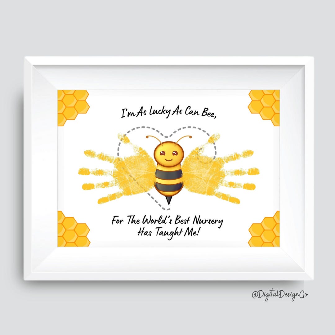 Bee Handprint Art, Busy Bees, Back to School, Gift for Teacher, Teacher ...