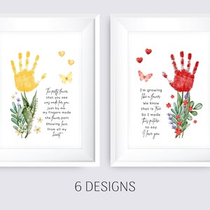 Mother's Day Handprint Art Craft, Set of 6 Flowers Handprint Craft for ...