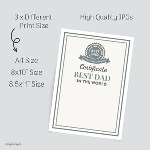 Fathers Day Handprint Craft Best Dad Certificate Handprint - Etsy