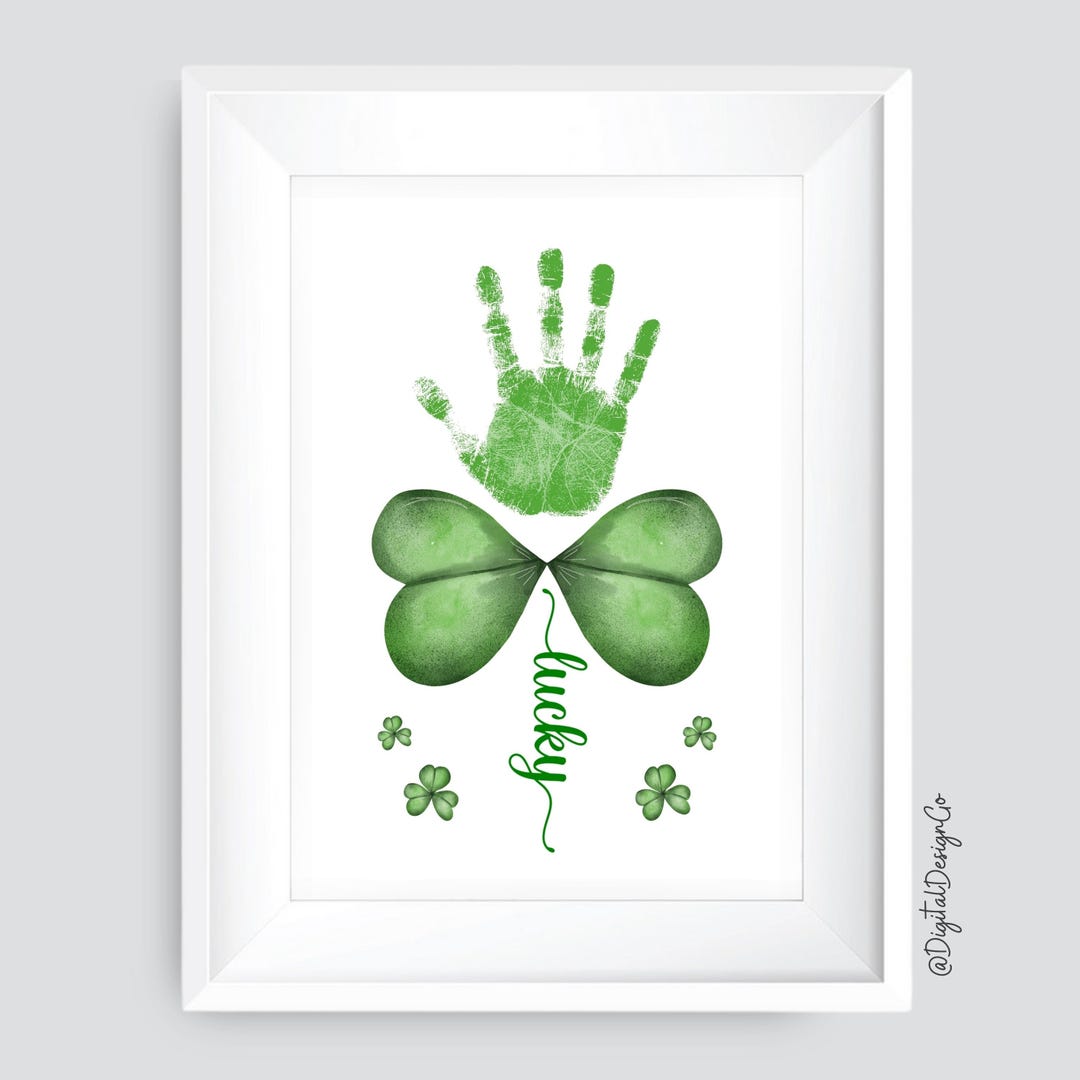 Lucky Shamrock Handprint Art Craft, St. Patrick's Day Craft, Kids Baby ...