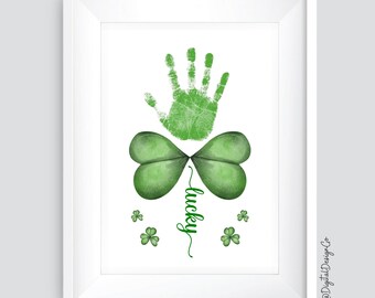 St Patricks Day Handprint Art, I'm Lucky to Have You, Gnome Handprint ...