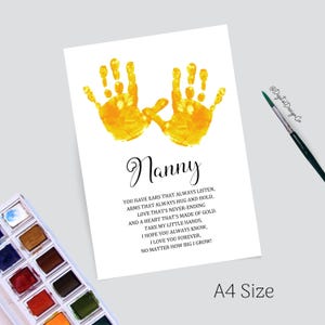 Nanny Handprint Art, Valentine's Day, Mother's Day, Birthday, Kids Baby ...