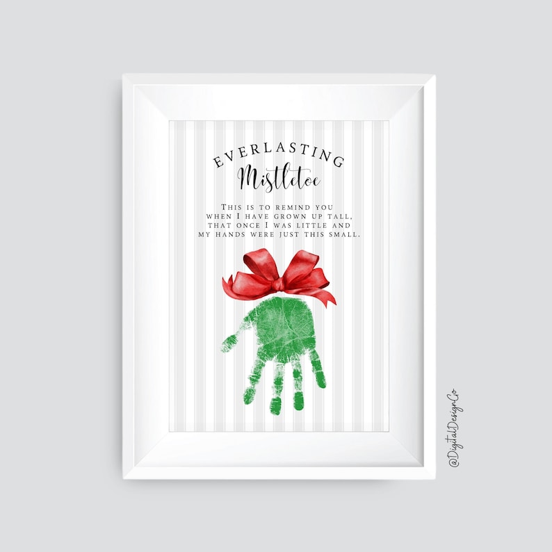 Christmas Mistletoe Handprint Art Craft, Christmas Xmas Craft for Kids ...