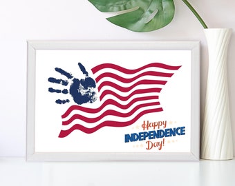 Flag Handprint Craft Fourth of July Handprint Handprint Art - Etsy